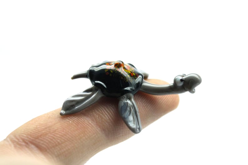 GLASS TURTLE Lampwork Turtle Glass Miniature, Turtle Animals Glass, Art ...