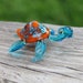 Blue Orange Hand Blown Glass Turtle Figurine Collectible Animal ...