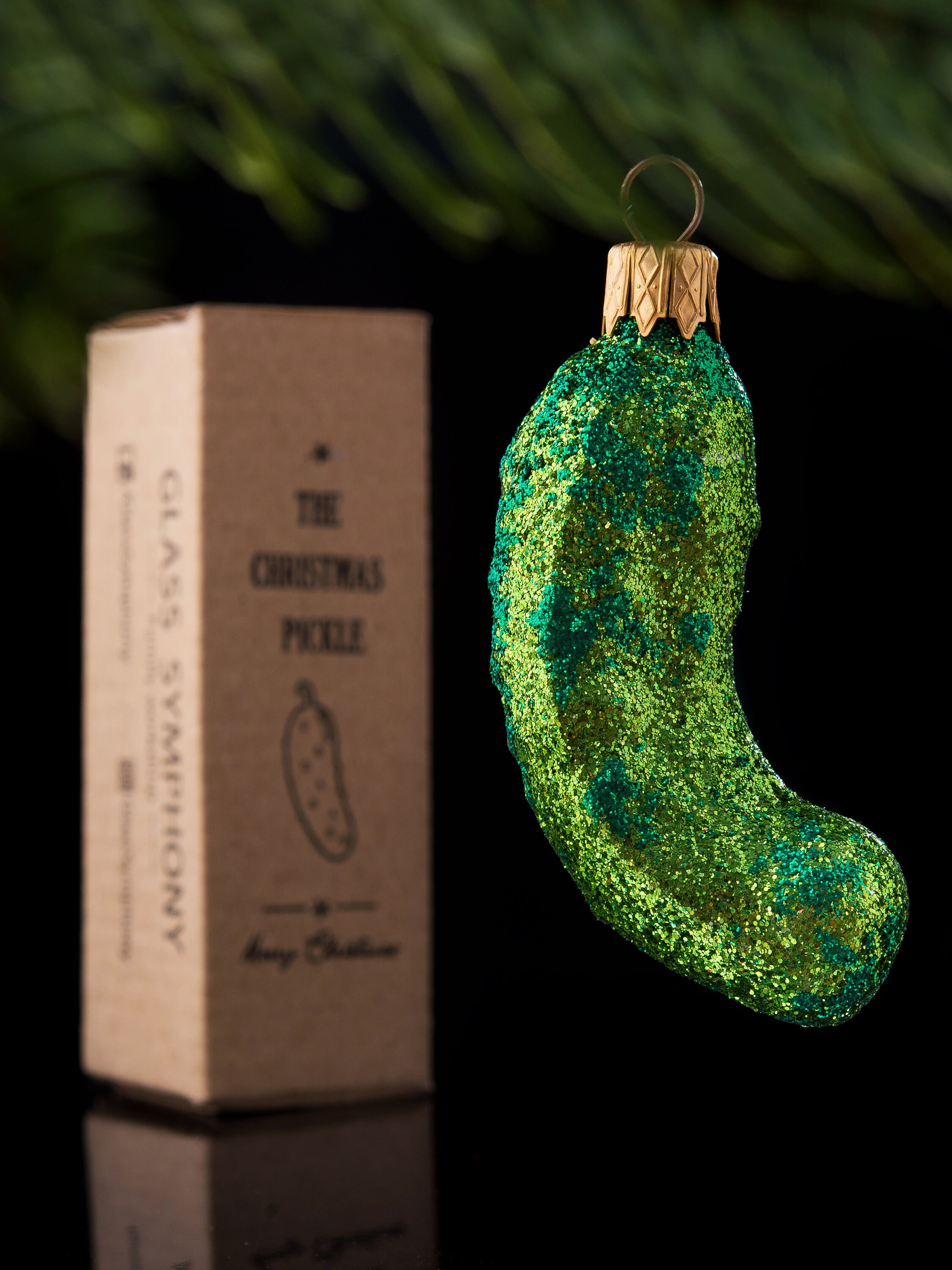 GREEN SPARKLE PICKLE Blown Glass Christmas Glass Christmas Pickle - Etsy