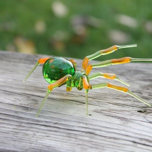 GLASS SPIDER Lampwork Handcrafted Glass Animal, Art Glass Spider ...