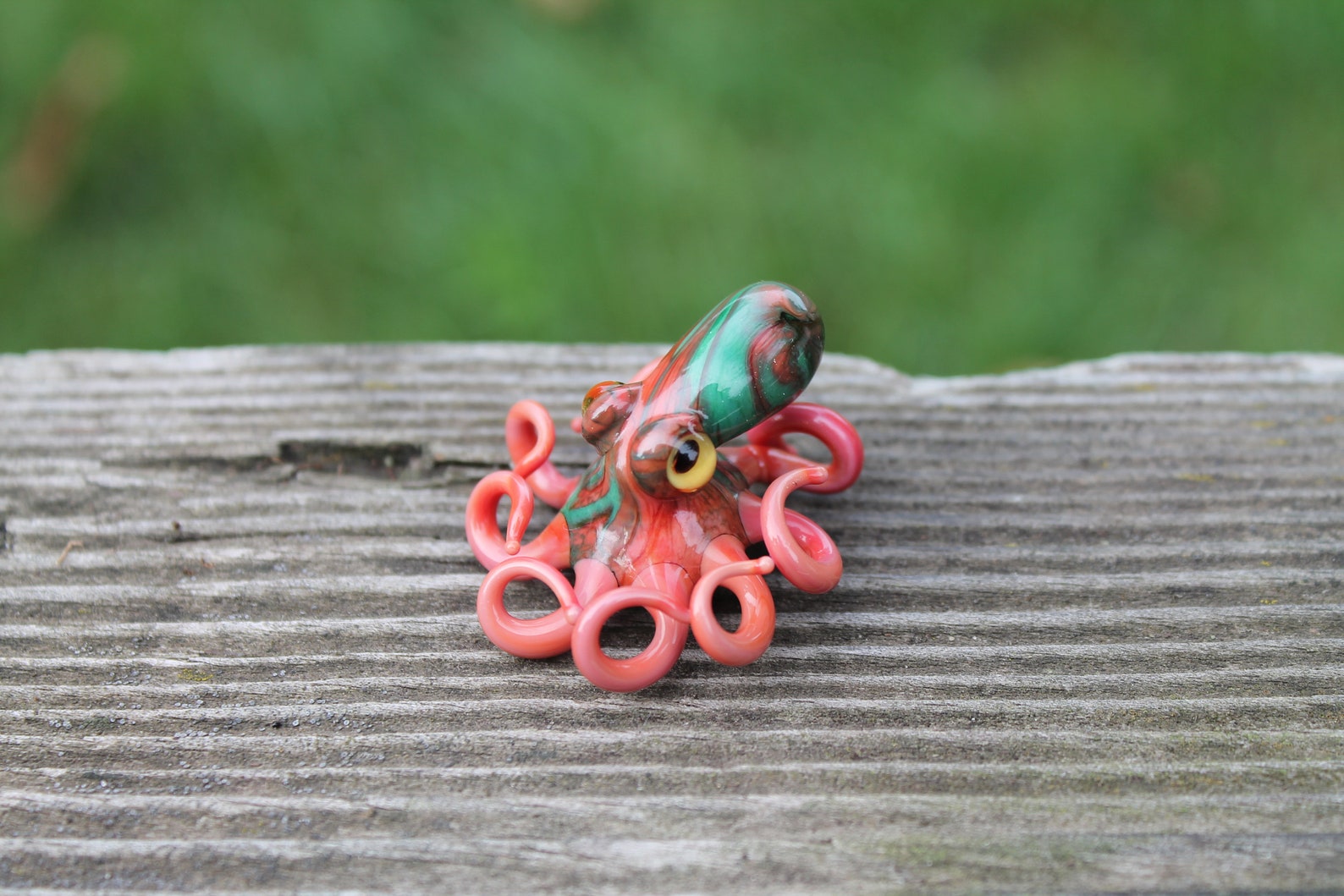 Small Glass Octopus Glass Figurine Miniature Octopus Little Glass ...