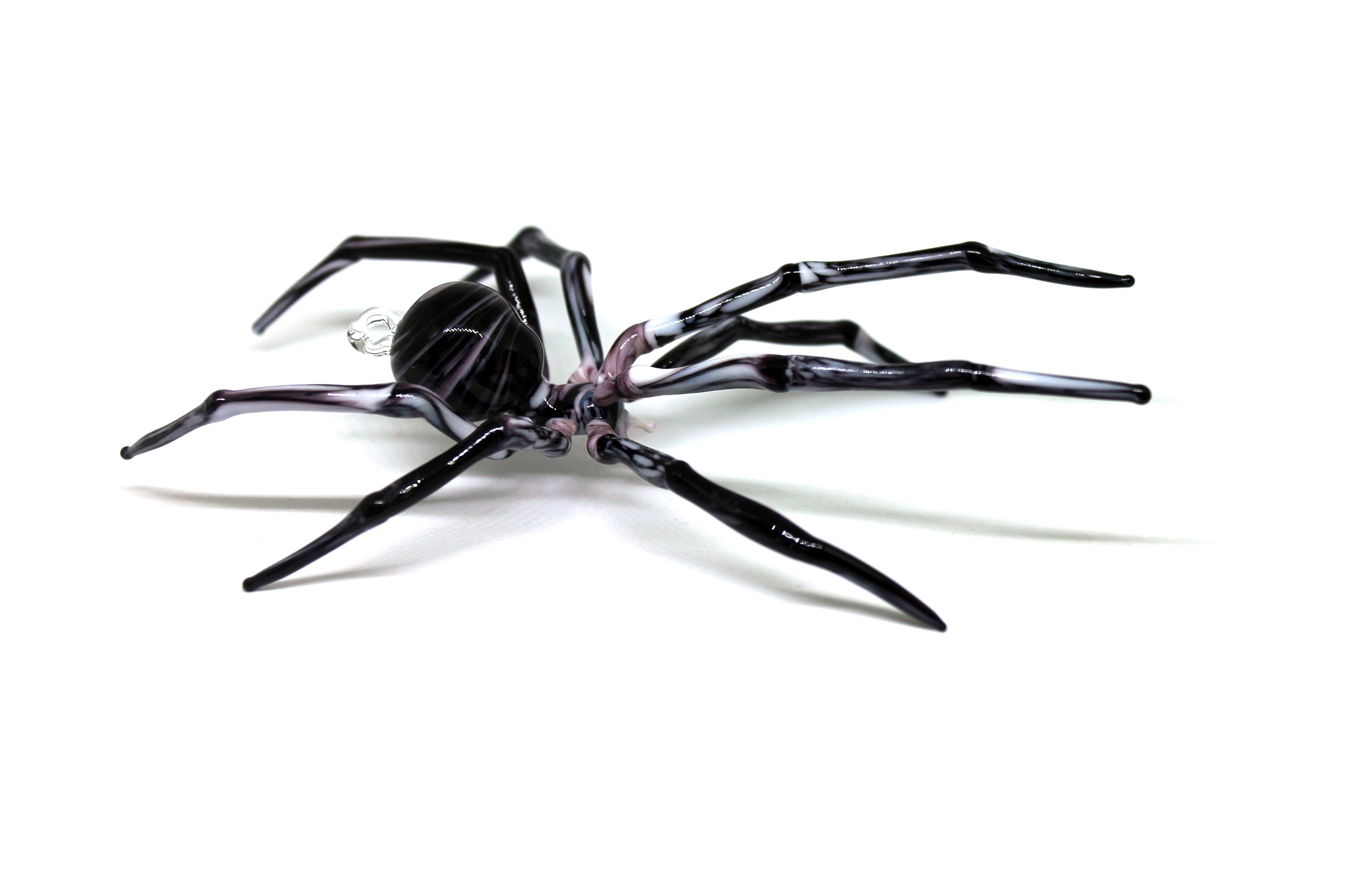 Art Glass Spider Figurine, Blown Glass Spider, Spider Halloween, Hand ...
