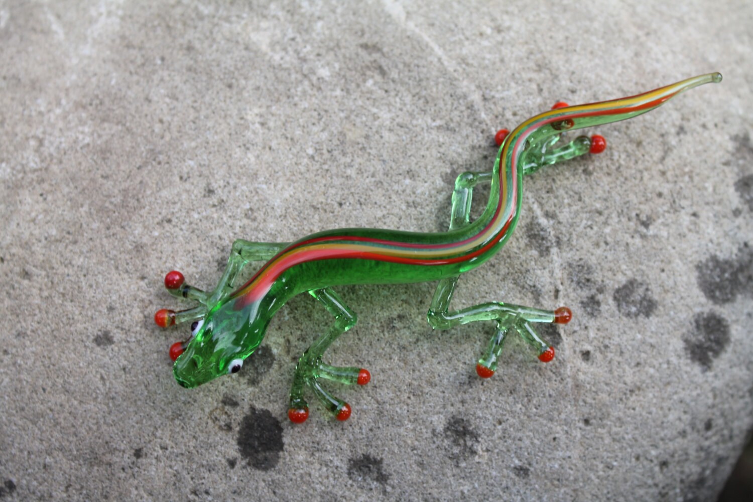 The Lizard Glass Salamander Figurine Blown Glass Lizard Hand Blown ...