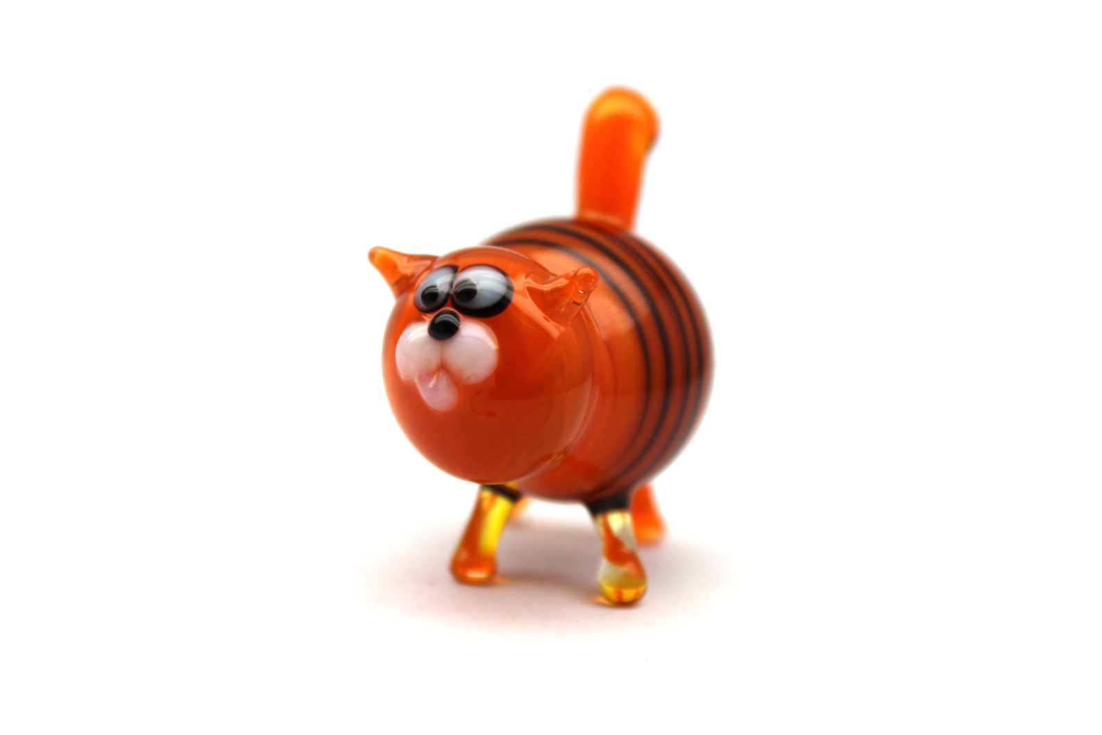 Glass Cat Miniature Animals Glass Art Glass Cat Glass Blown - Etsy