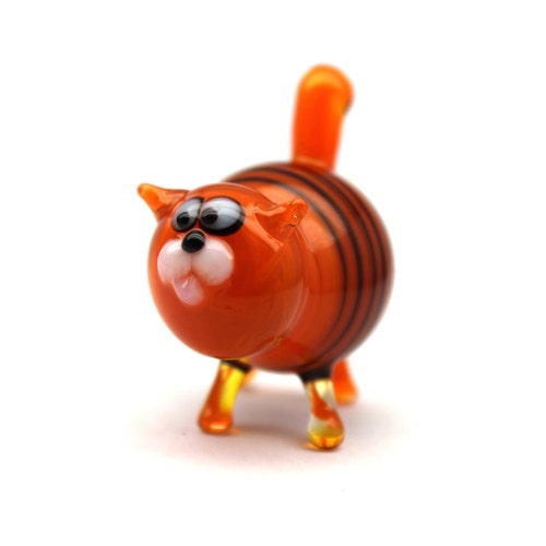 Glass Cat Miniature Animals Glass Art Glass Cat Glass Blown - Etsy