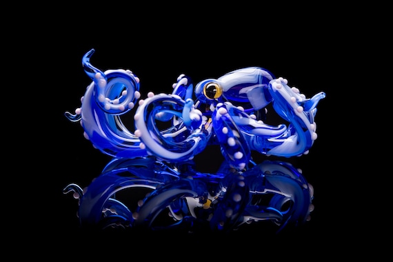 Blown Glass Octopus Glass Figurine Octopus Glass Ocean Octopus | Etsy