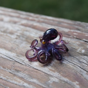 Small Glass Octopus Animal Figurines Miniature Octopus Little Glass ...