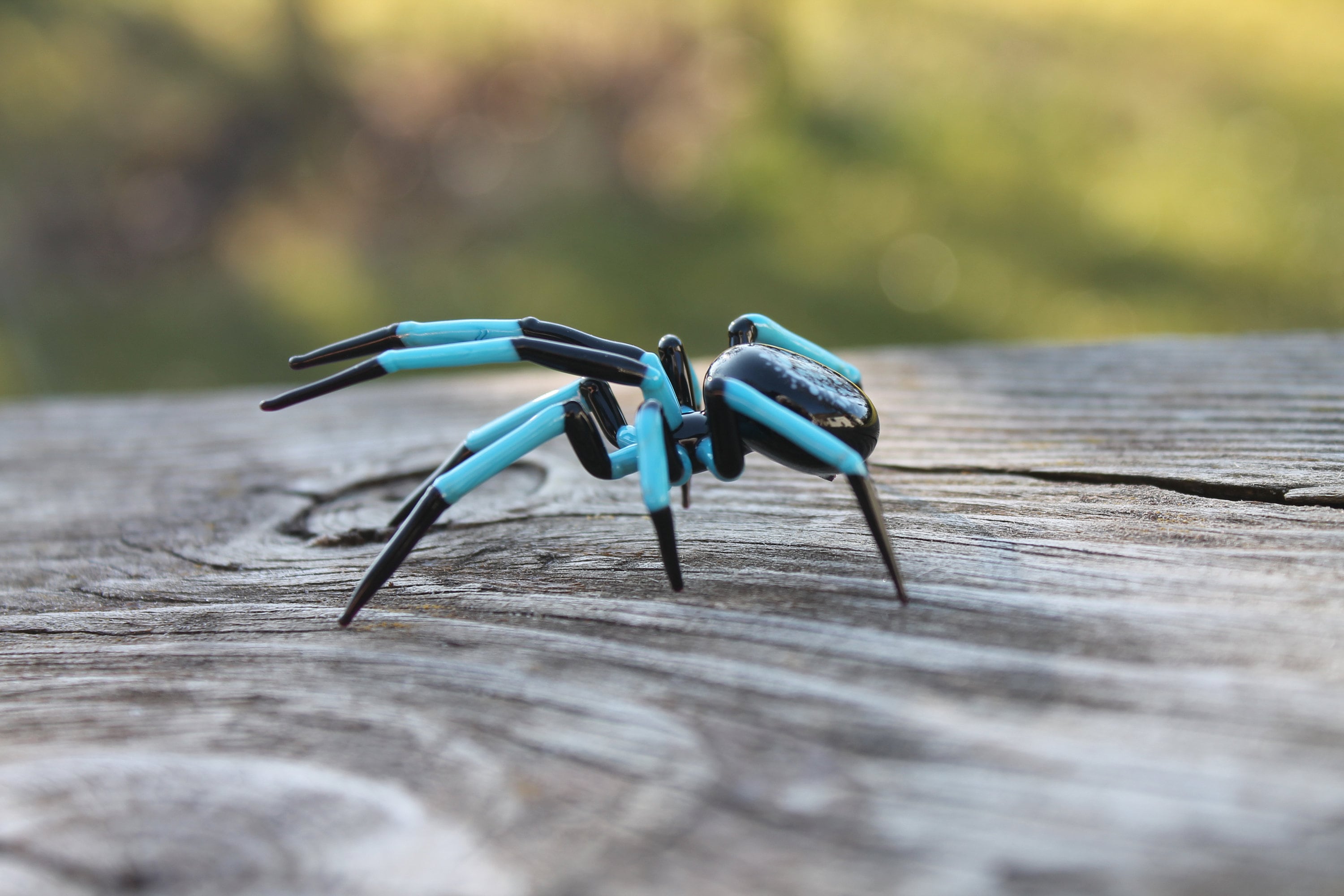 Art Glass Spider Figurine, Blown Glass Spider, Spider Halloween, Hand ...