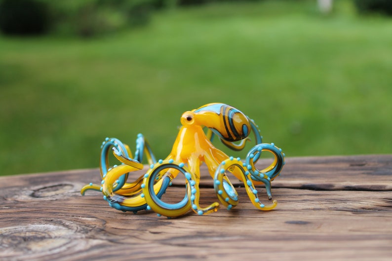 Blown Glass Octopus Glass Figurine Octopus Glass Ocean Octopus - Etsy