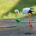 Glass Stork Figurine Stork Glass Sculpture, Blown Glass, Sculpture Made ...