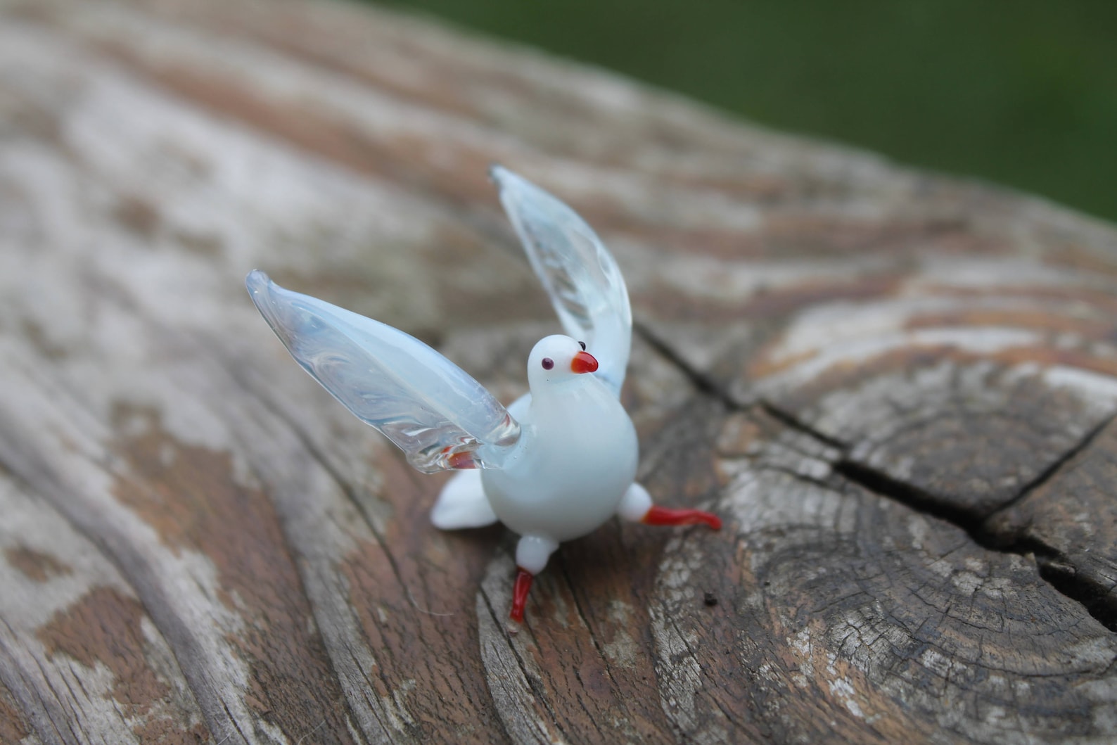 Glass White Dove Figurine Animals Glass Dove Glass Miniature Art Glass ...