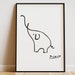 Picasso Bird Line Art Illustration Poster - Minimalist Bird Lover Gift ...