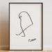 Picasso Bird Line Art Illustration Poster - Minimalist Bird Lover Gift ...