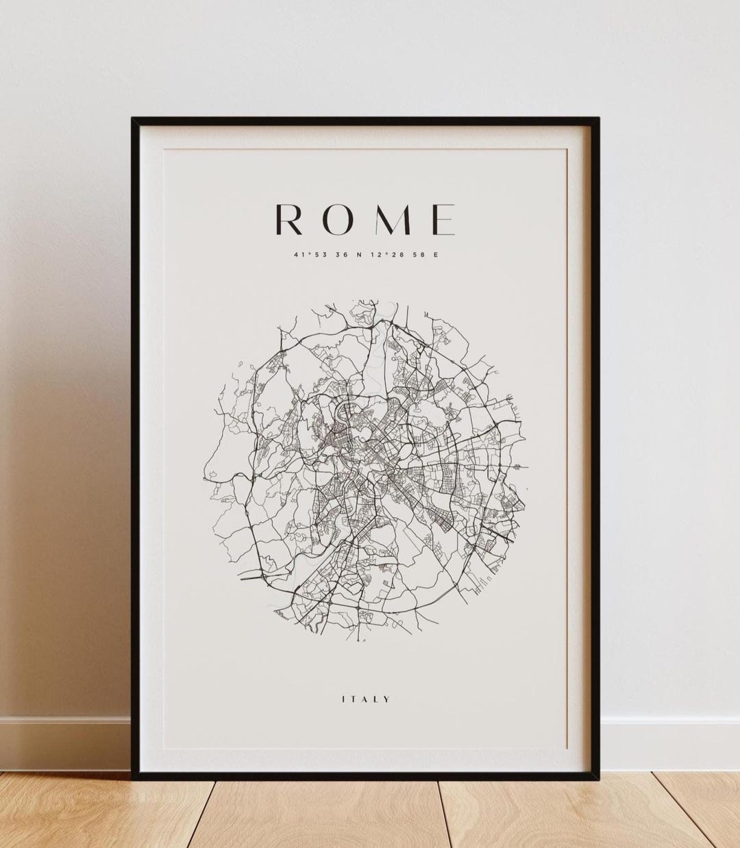 Rome Circle Map Art Print With Text, City Map Poster, Travel Lover ...