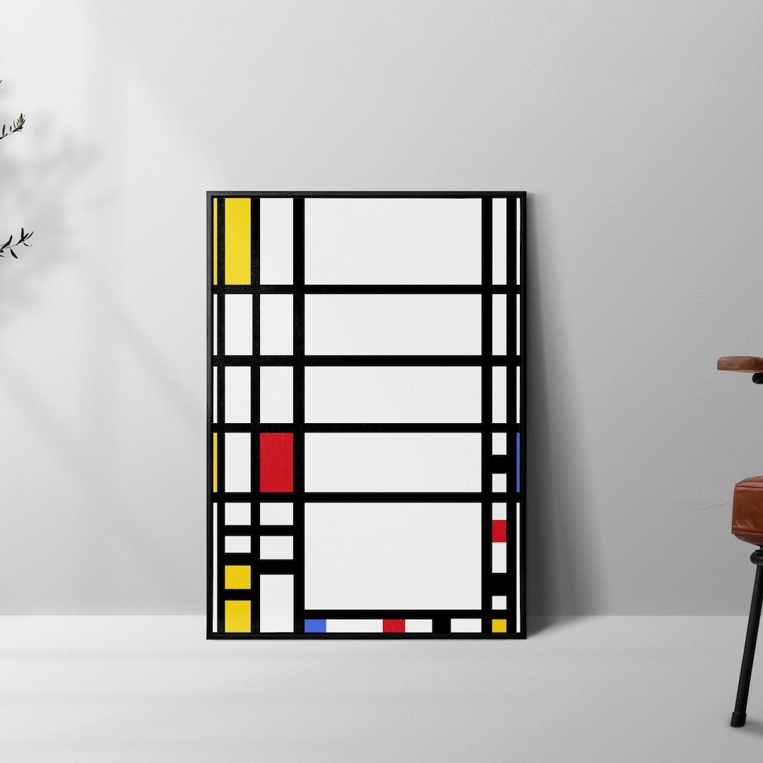 Mondrian Trafalgar Square Multi-colored Poster - Geometric Line Bauhaus ...