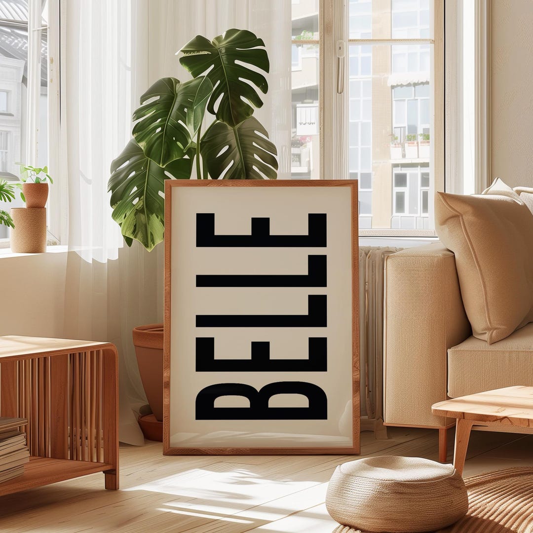 Belle Typography Print, Word Art Wall Decor, Text Art Poster - Etsy