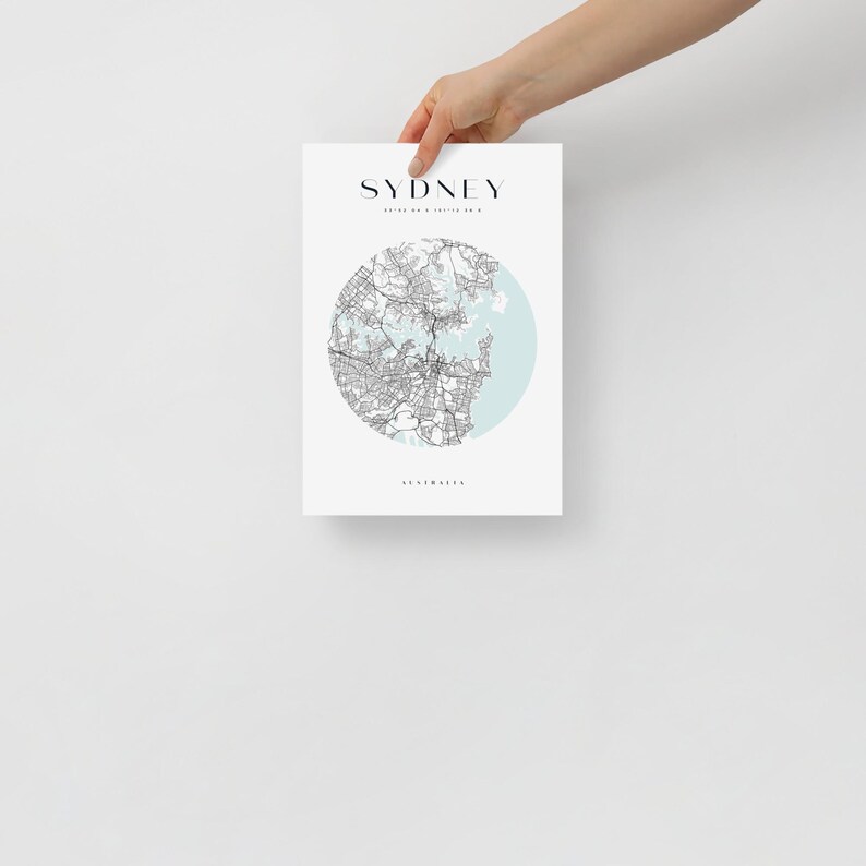 Sydney Circle Map Art Print, Capital City Poster, Travel Lover Print - Etsy