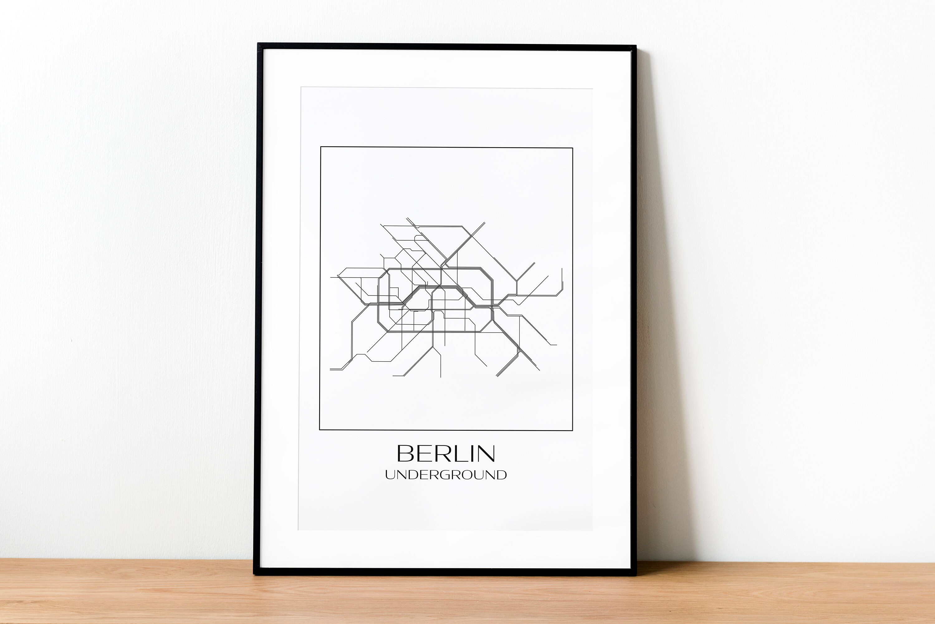 Berlin Underground Map Art Print: Minimalist Black & White Giclée - Etsy