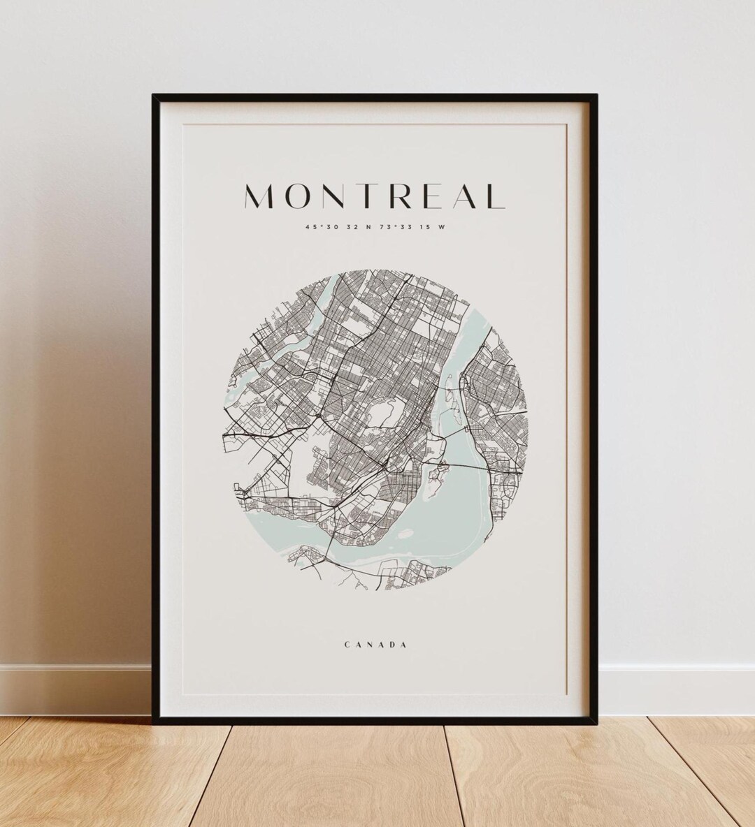 Montreal Circle Map Art Print With Text, City Map Poster, Travel Lover ...