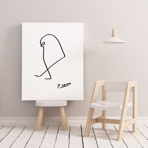 Picasso Bird Line Art Illustration Poster - Minimalist Bird Lover Gift ...