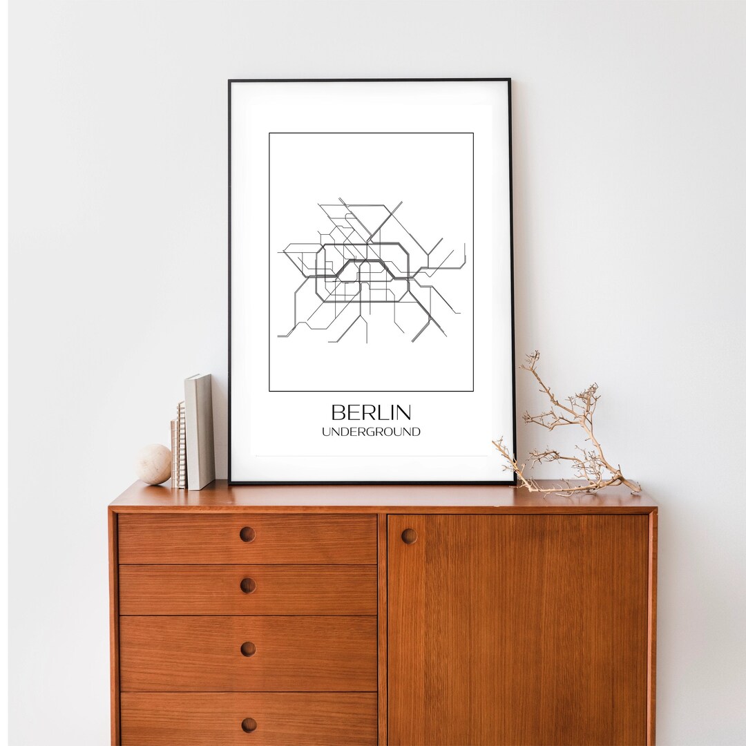 Berlin Underground Map Art Print: Minimalist Black & White Giclée - Etsy
