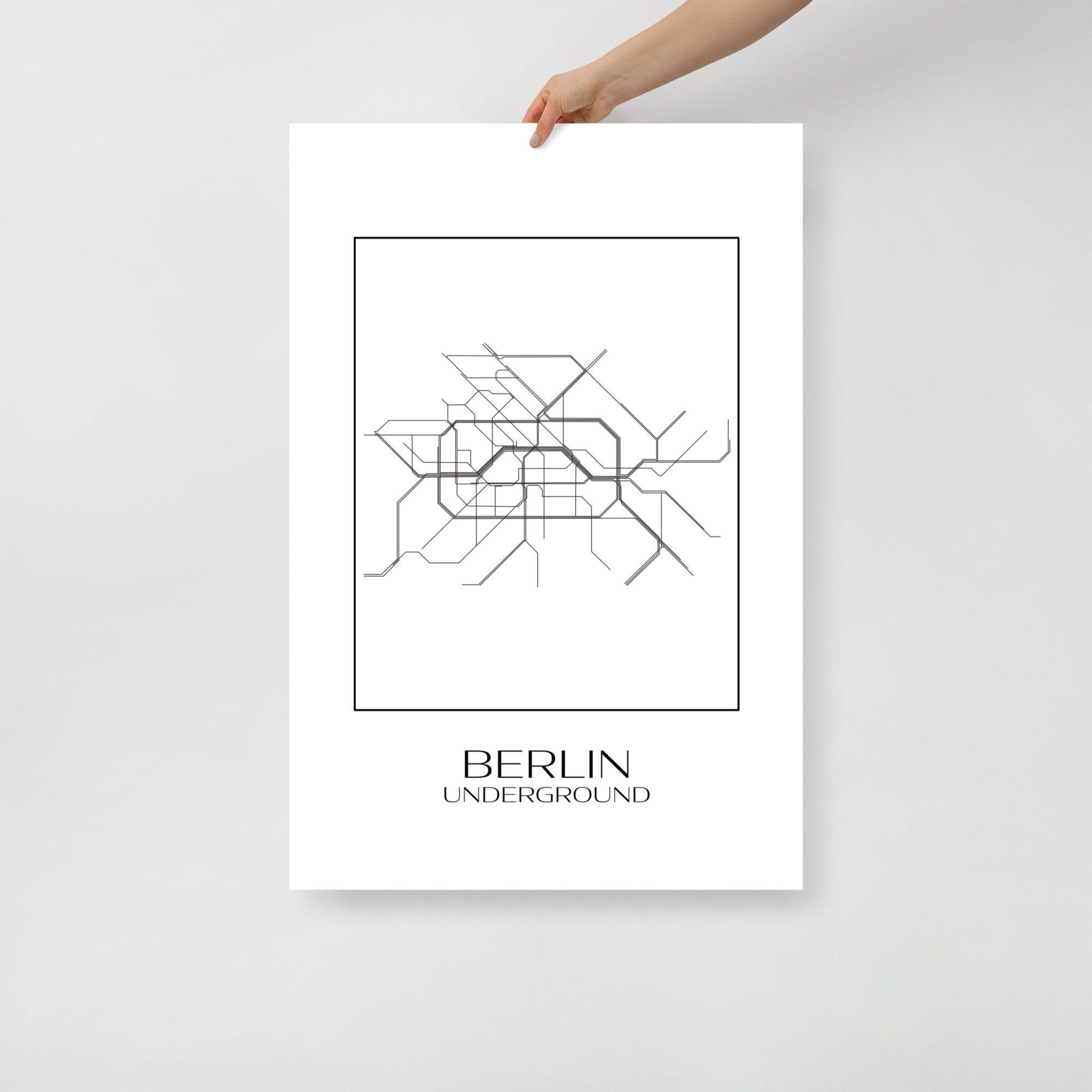 Berlin Underground Map Art Print: Minimalist Black & White Giclée - Etsy