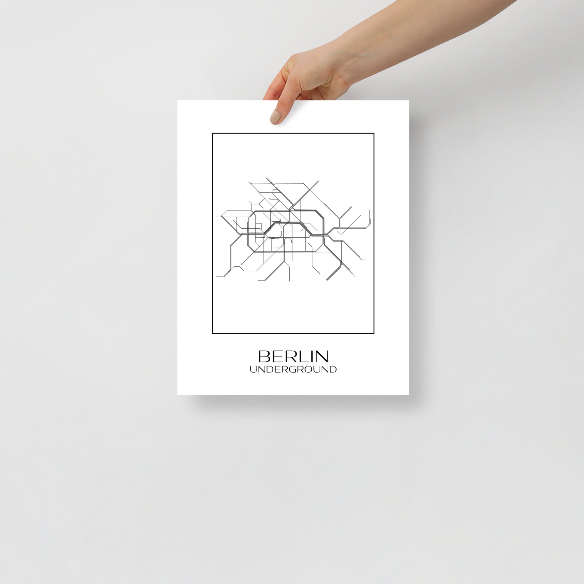 Berlin Underground Map Art Print: Minimalist Black & White Giclée - Etsy