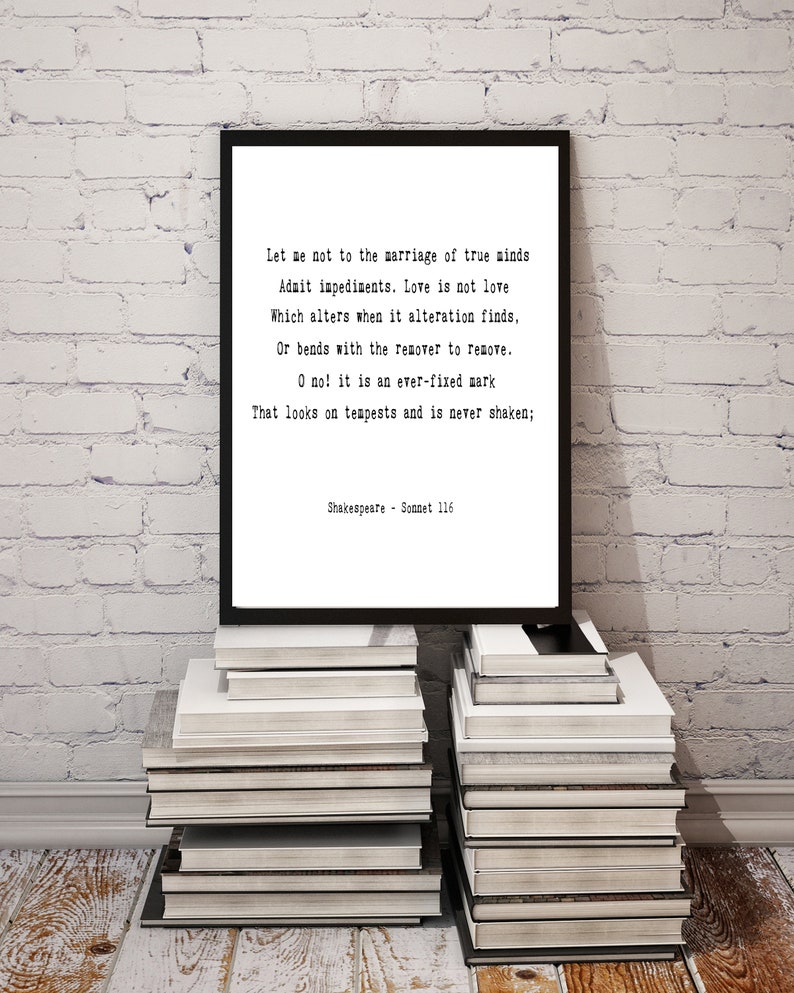 Shakespeare Sonnet 116 Quote Printable - Love Sonnet - Poetry Lover ...