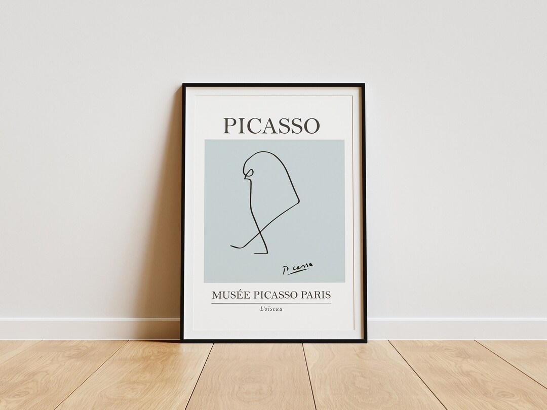 Picasso Bird Line Art Exhibition Print - Minimalist Bird Lover Gift ...