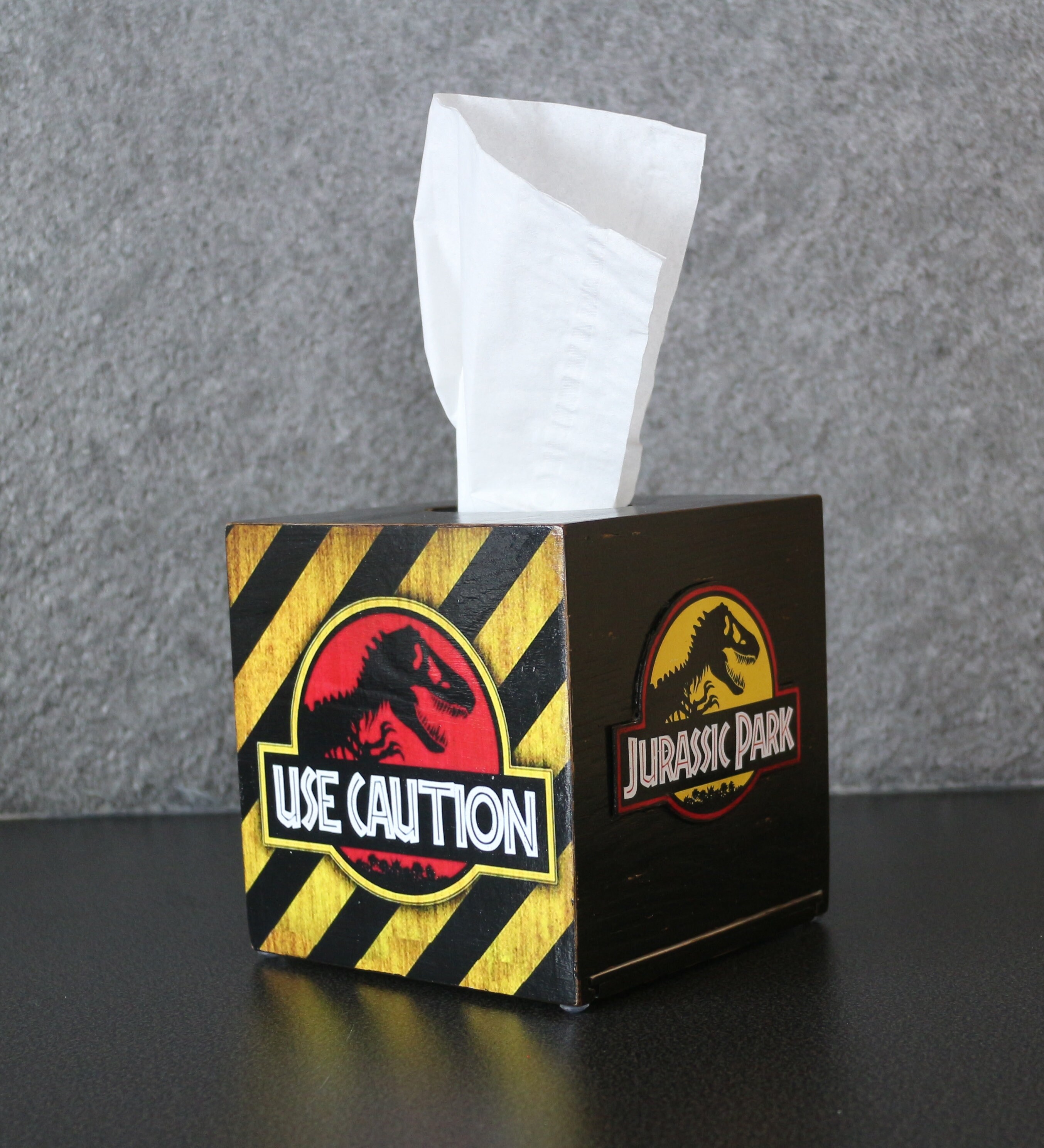 Tissue Box Cover Dinosaur Jurassic Park Square Tissue Box Dinosaures ...