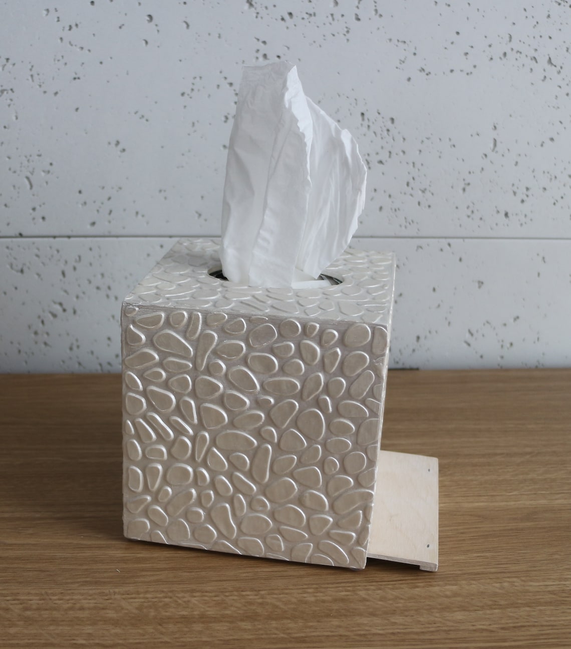 Stones Tissue Box Tissue Box Cover White Stones Wooden Tissue | Etsy