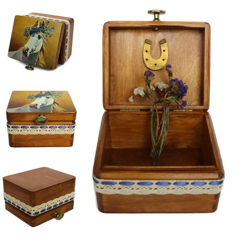 Horse Jewelry Box Storage Box Rustic Storage Box Memory Box - Etsy