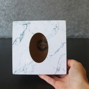 White Marble Table Decor Tissue Box Marble Effect Marble Bath Decor ...
