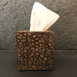 Stones Tissue Box Bronze Stones Decor Bath Accessories Intustrial Decor ...