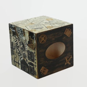 Travel Theme Box Tissue Box Cover Travel Stamps World Map Decor ...