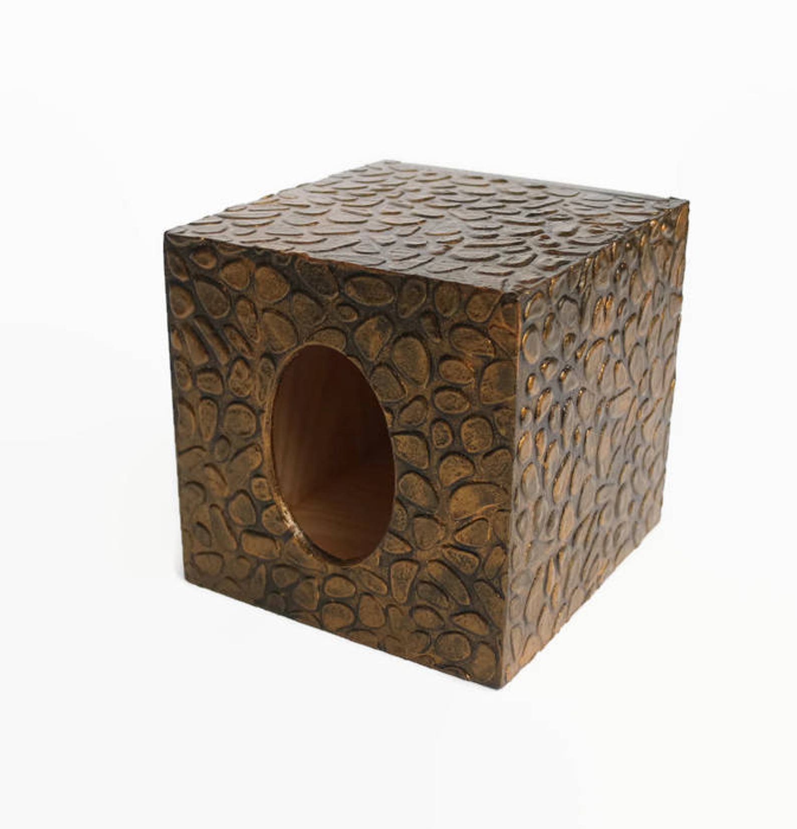 Stones Tissue Box Gold Stones Decor Bath Accessories Square | Etsy