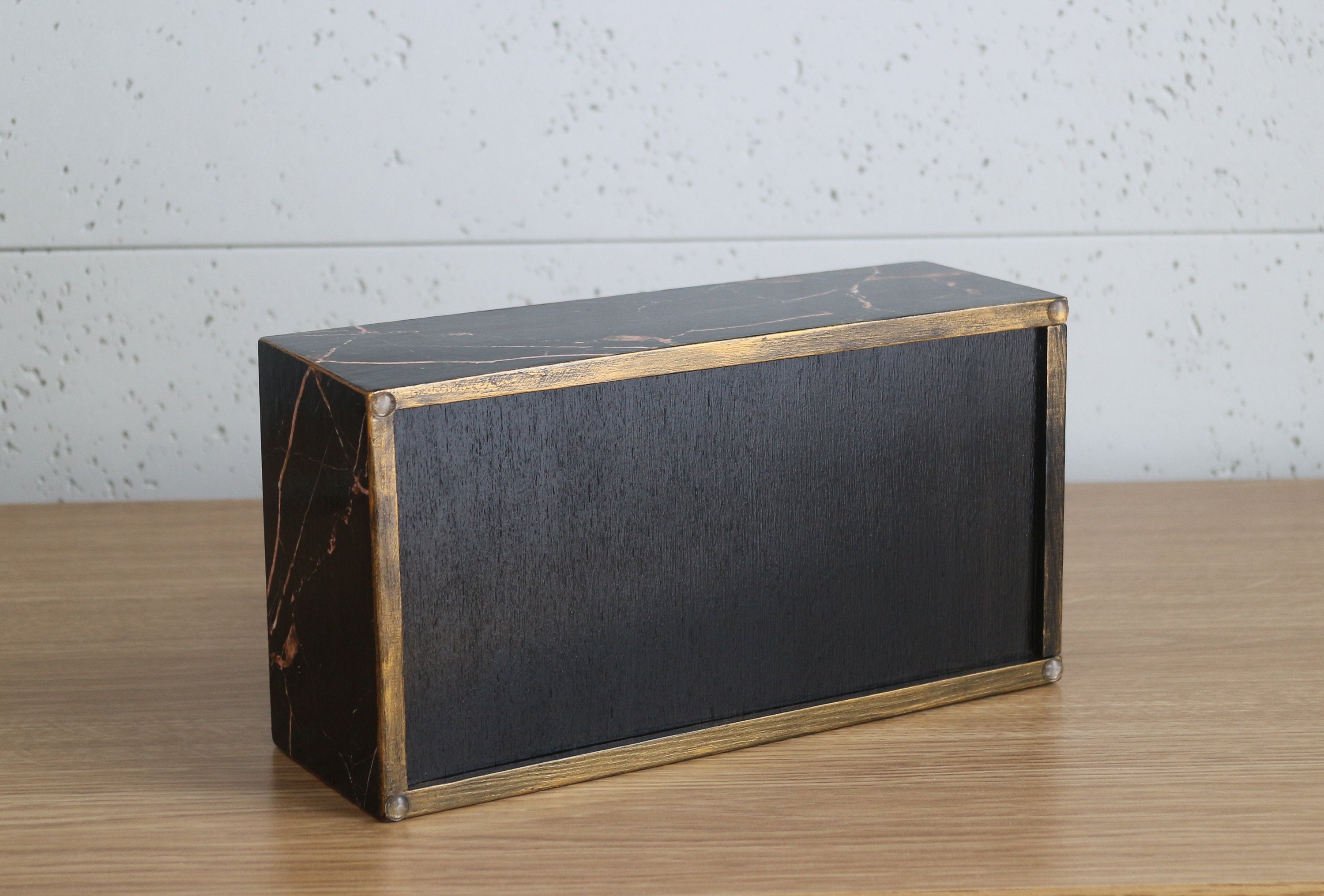 Black Marble Table Decor Tissue Box Cover Effect Marble Bedroom Decor ...
