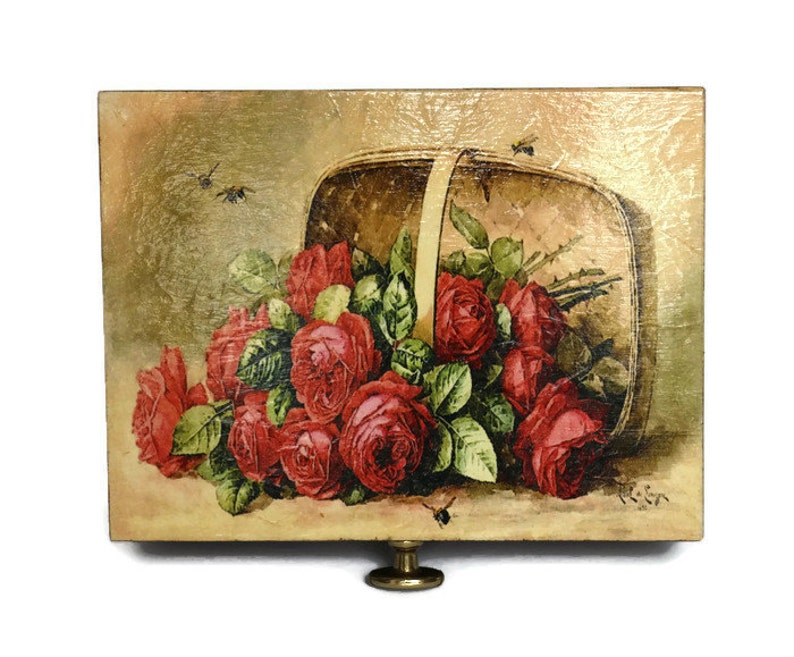 Tea Box Jewelry Box Roses Storage Box Keepsake Memory Box | Etsy