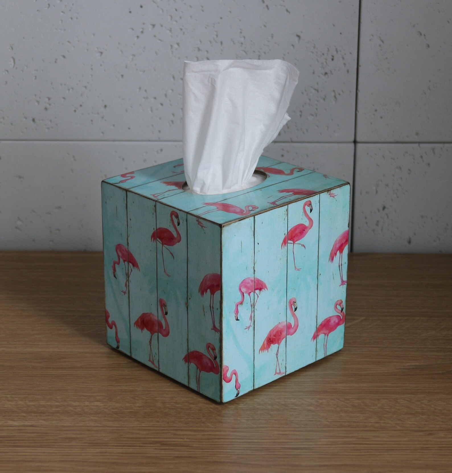 Tissue Box Cover Flamingo Square Tissue Box Flamingo Decor Old | Etsy