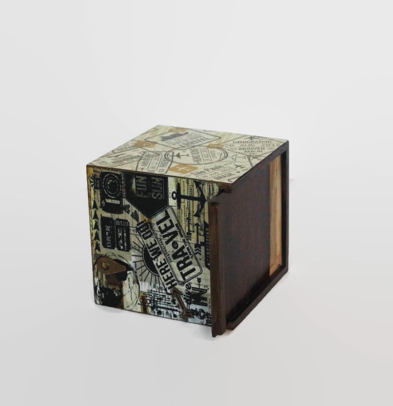 Travel Theme Box Tissue Box Cover Travel Stamps World Map Decor ...