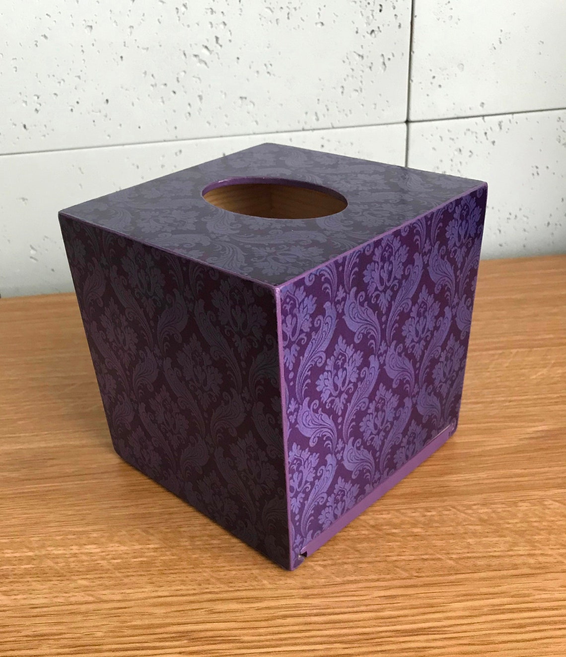 Damask Decor Purple Tissue Box Cover Square Moroccan Seamless - Etsy