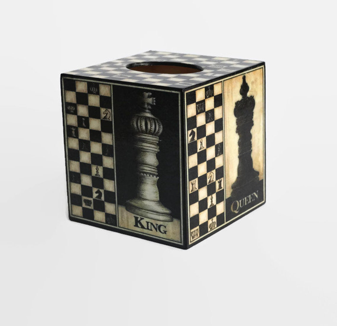 Chess Board Tissue Box Cover Chess Gift Square Tissue Box Wood | Etsy