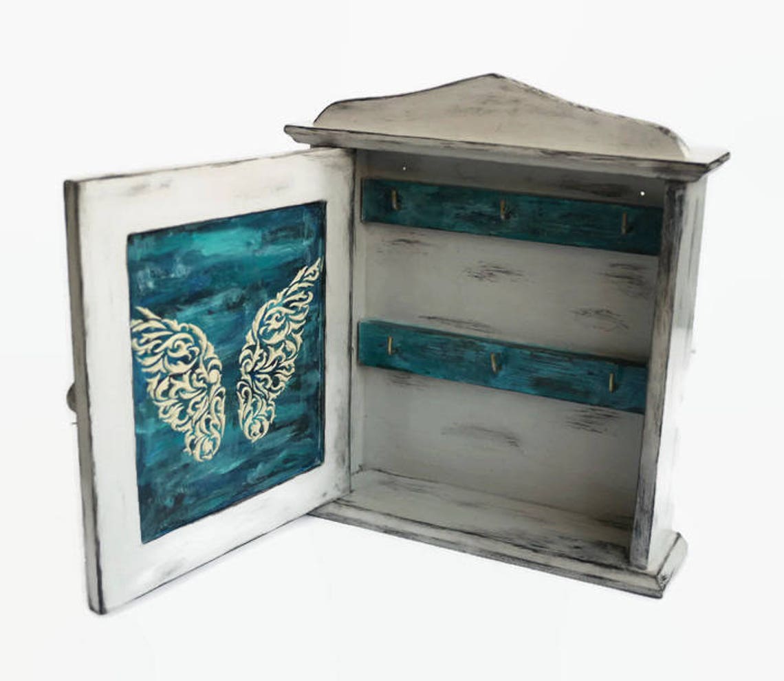Key Cabinet Angel Shabby Chic Key Holder Angel Key Box Vintage - Etsy