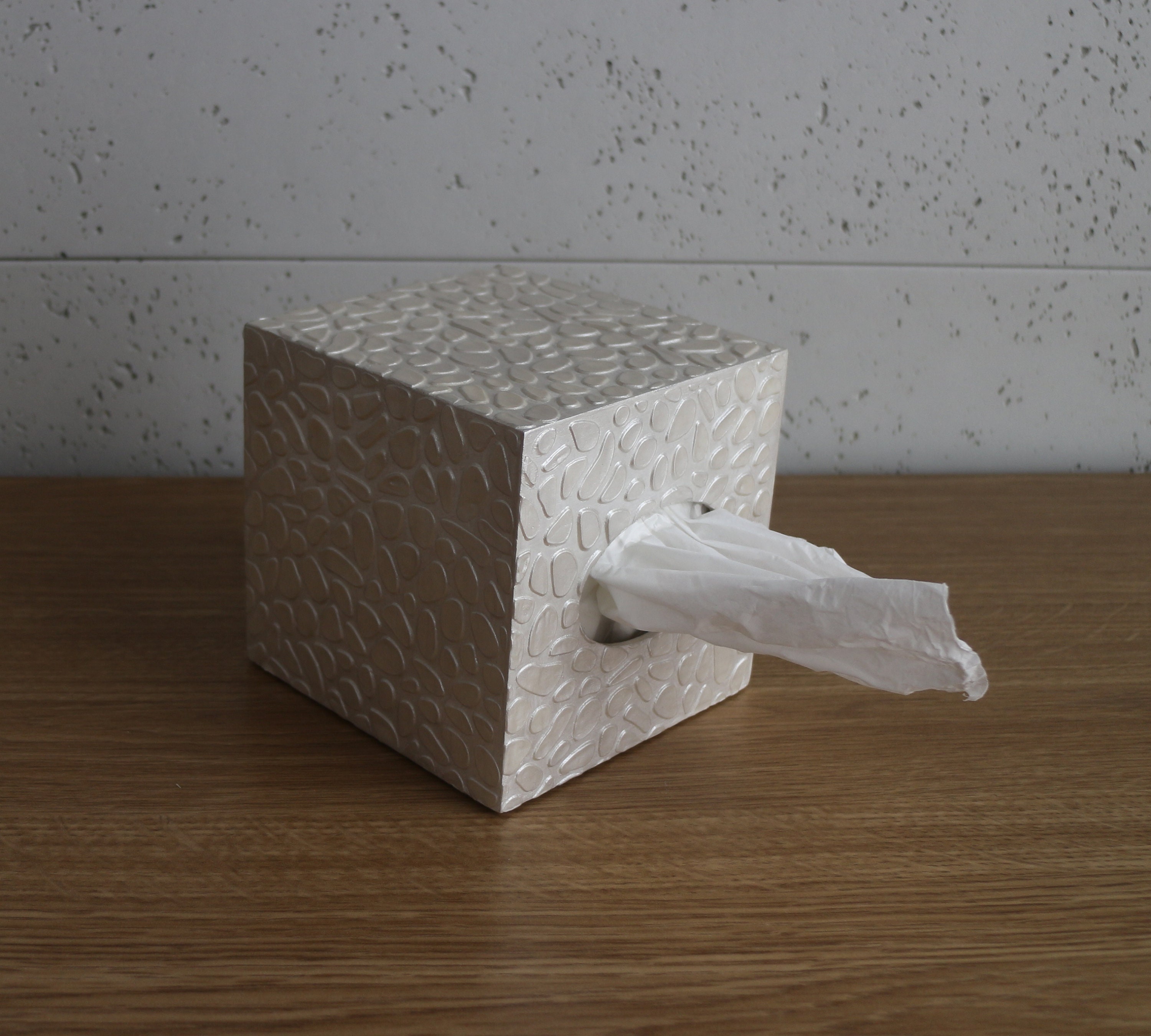 Stones Tissue Box Tissue Box Cover White Stones Wooden Tissue - Etsy UK