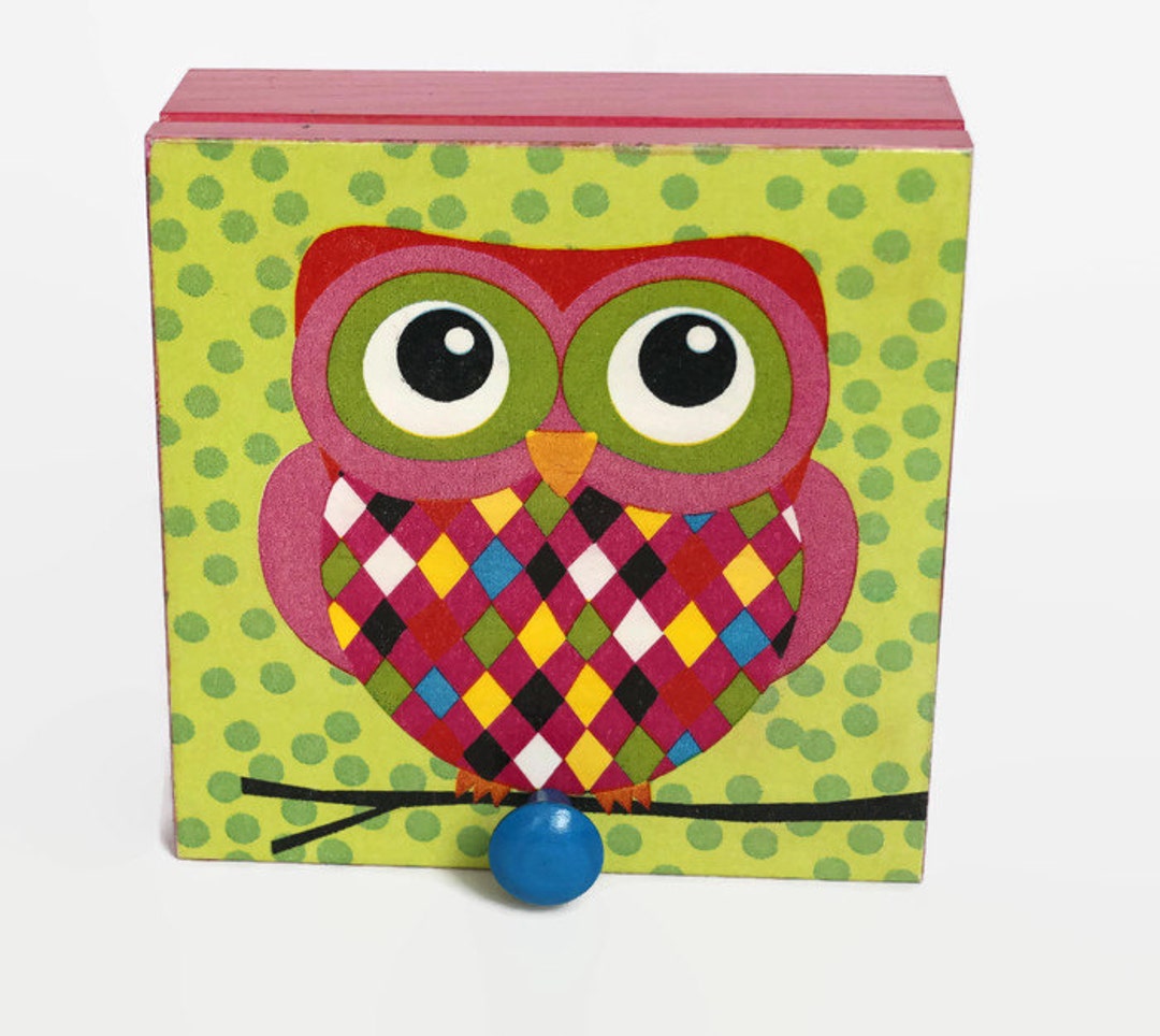 Owl Box Jewelry Owl Box Personalised Box Pink Box Wood Box Trinket Box ...