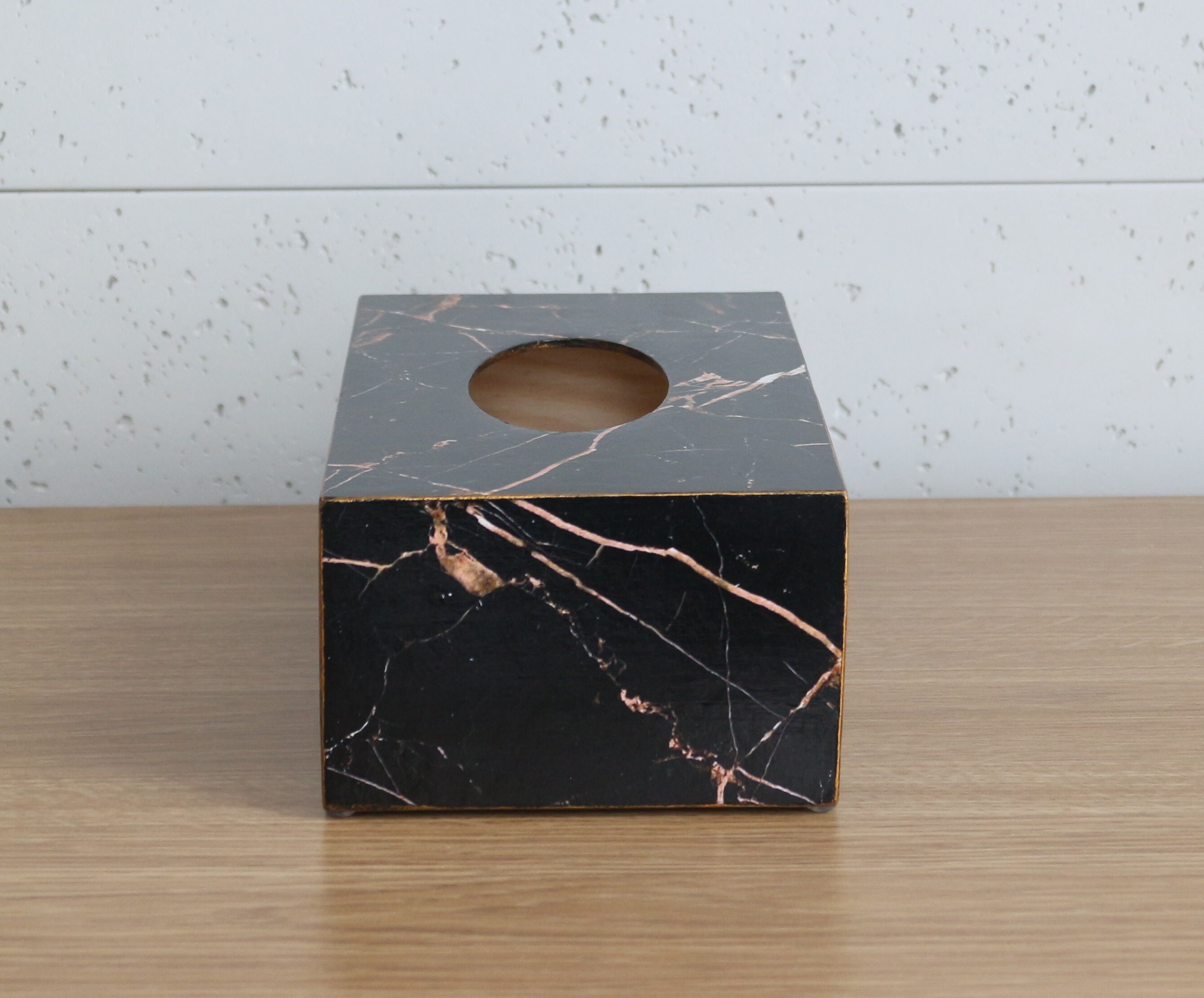 Black Marble Table Decor Tissue Box Cover Effect Marble Bedroom Decor ...