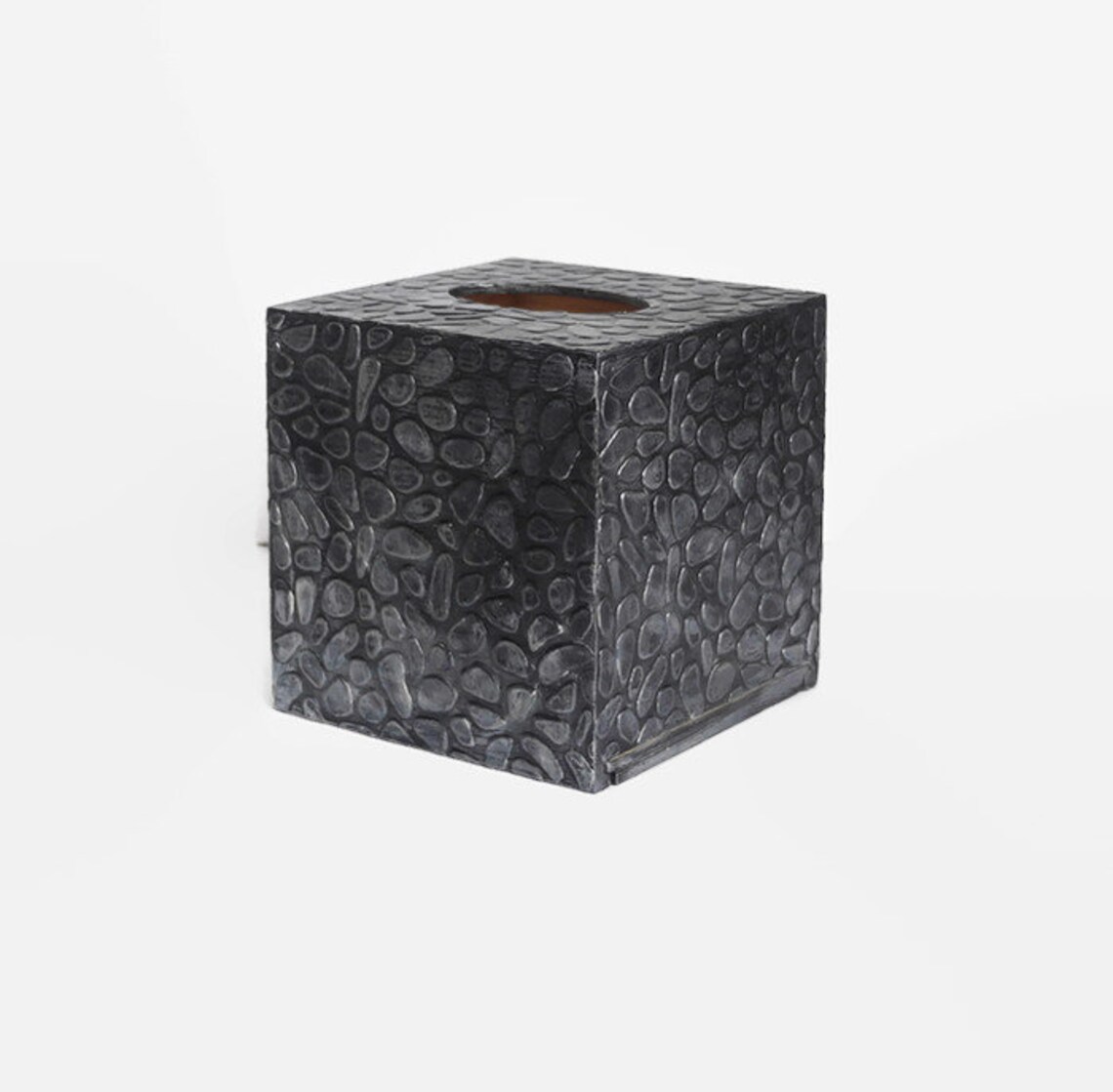 Tissue Box Cover Stones Tissue Box Silver Stones Wooden Tissue | Etsy