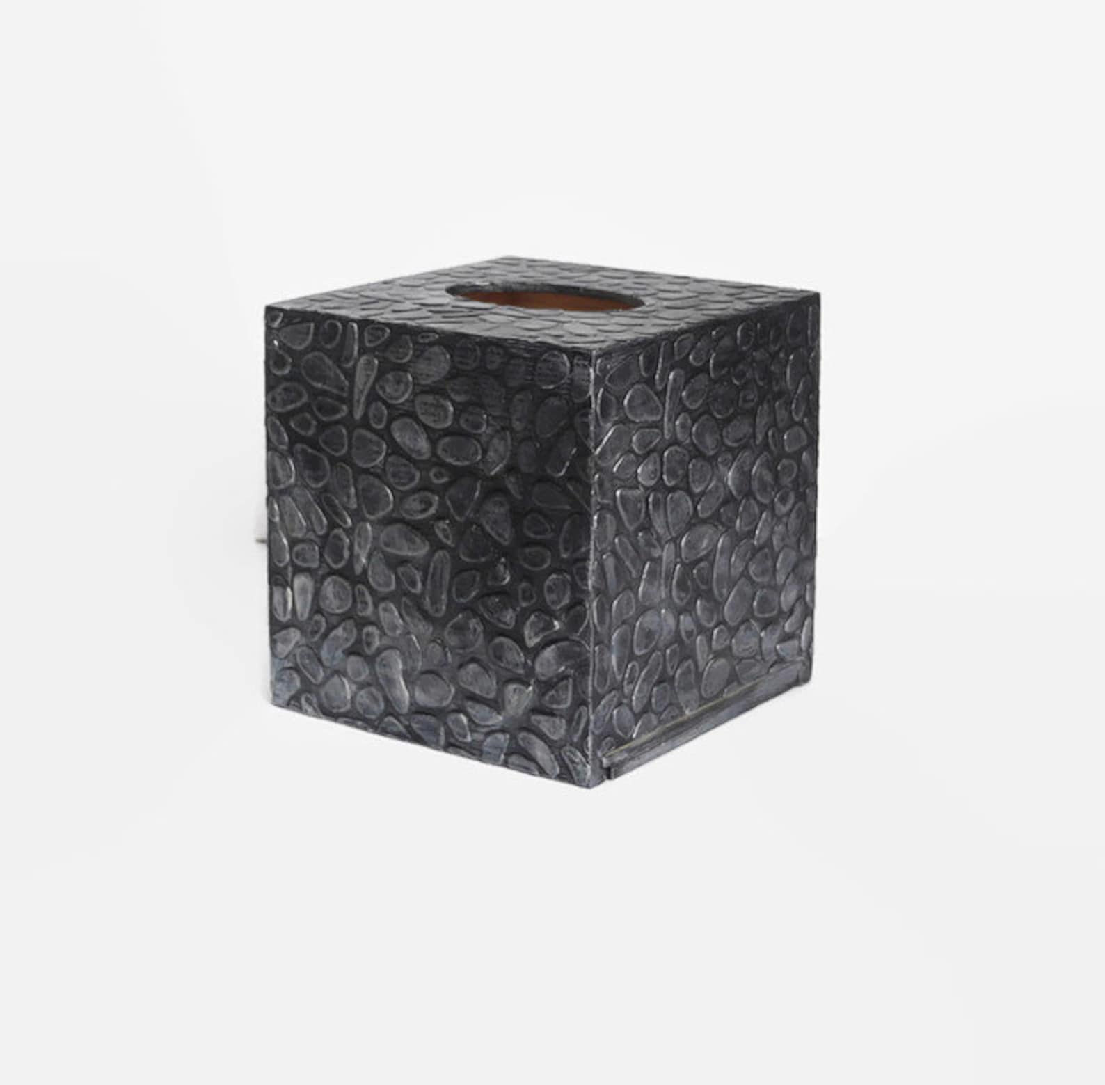 Tissue Box Cover Stones Tissue Box Silver Stones Wooden Tissue - Etsy