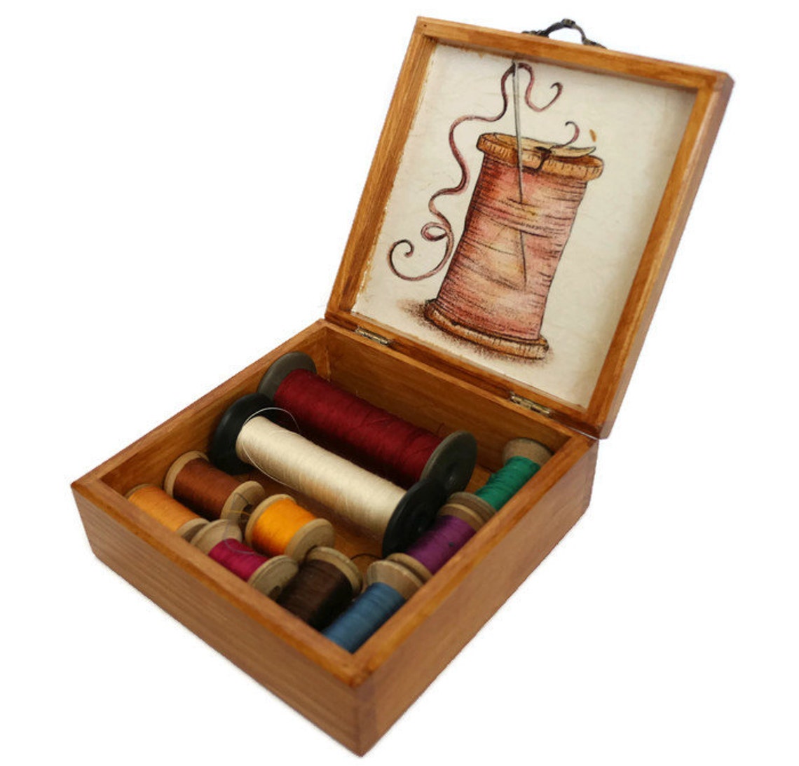 Sewing Box Thread Box Needles Box Small Sewing Box Keepsake - Etsy