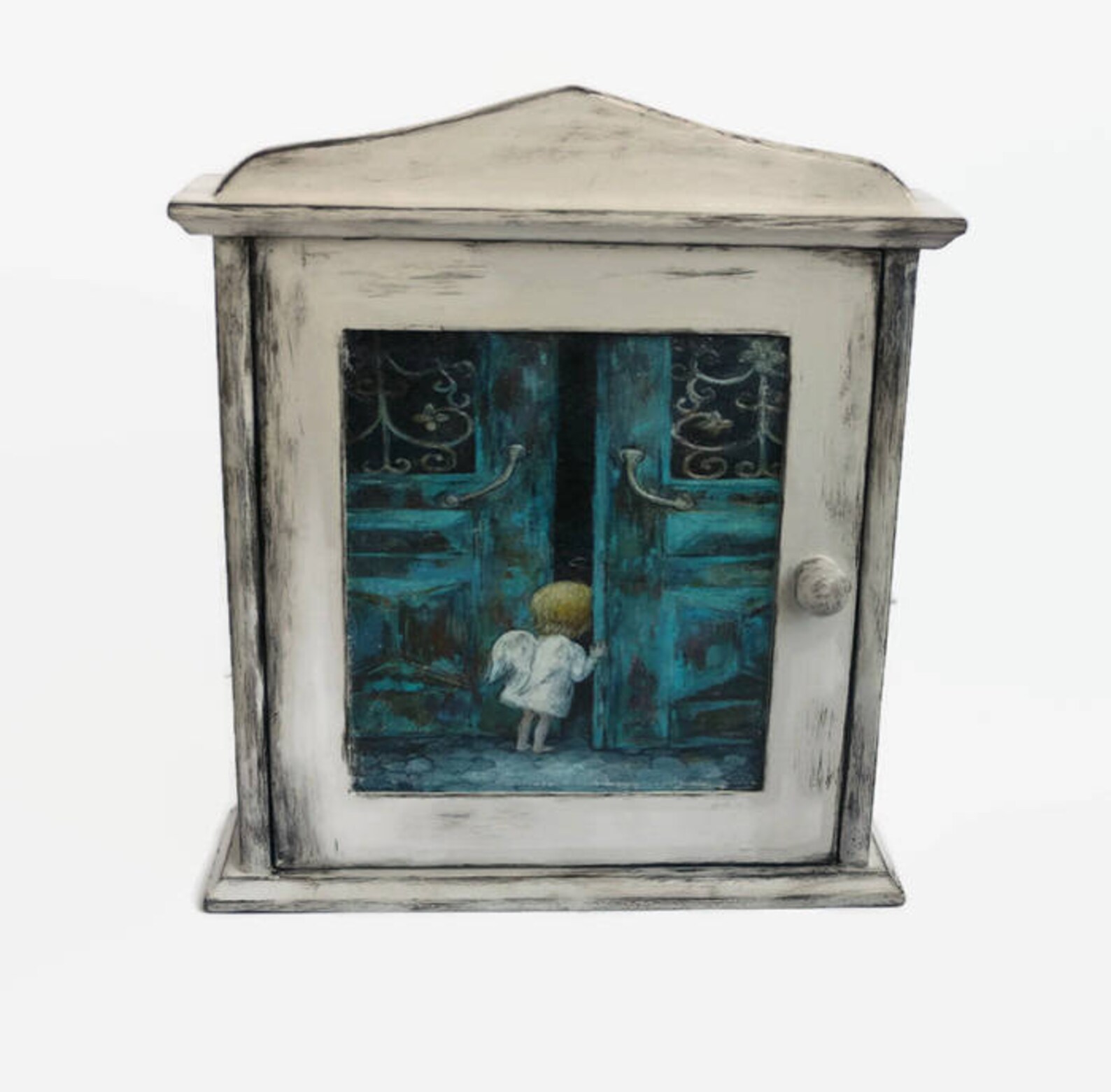 Key Cabinet Angel Shabby Chic Key Holder Angel Key Box Vintage - Etsy